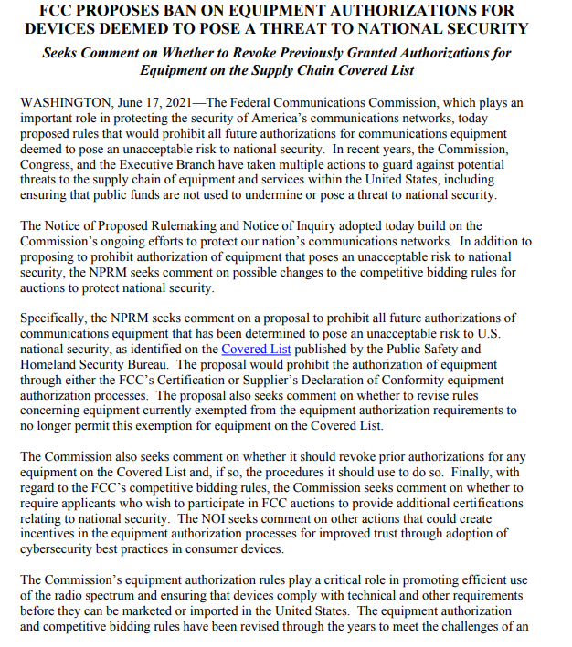 美国FCC拟禁用华为、中兴、海康威视等5家中企设备-电子头条-EEWORLD电子工程世界